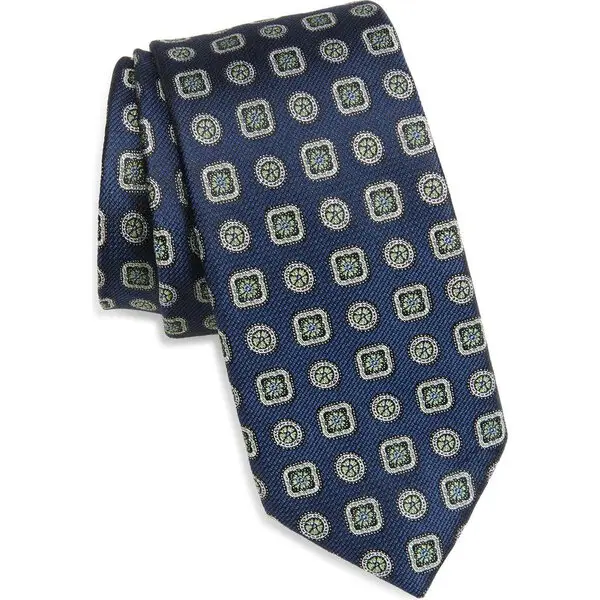 Nordstrom Aguilar Medallion Silk Neck Tie - Green
