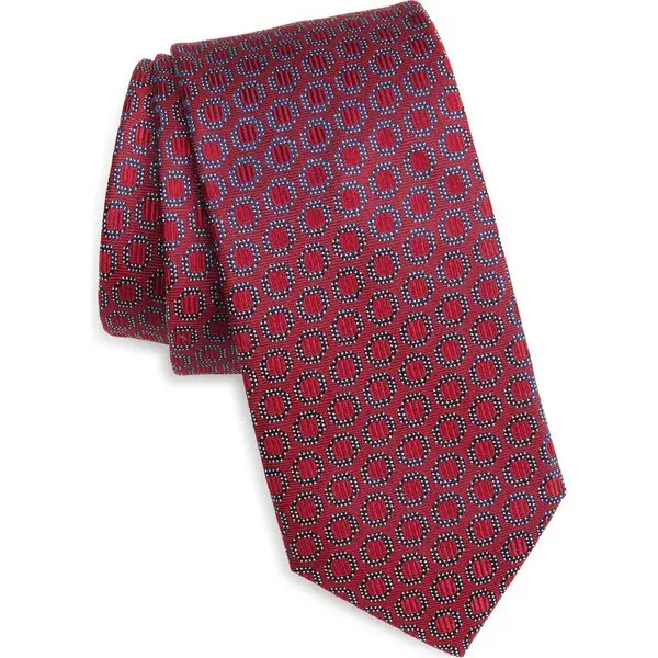 Nordstrom Kayden Neat Silk Neck Tie - Red