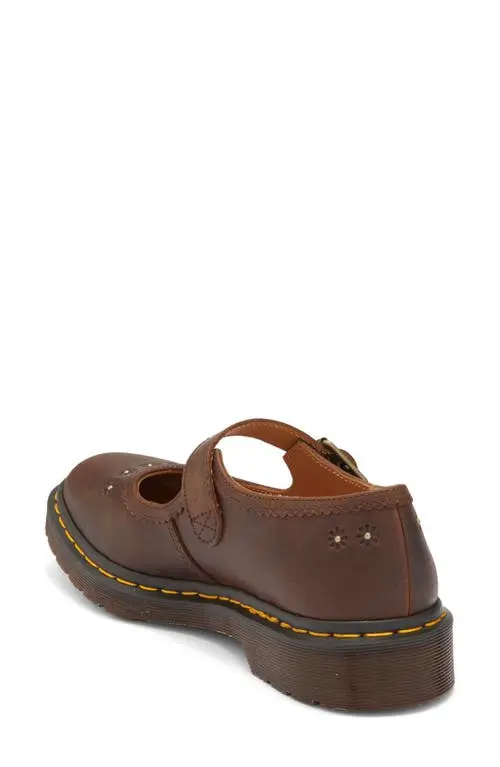 Dr. Martens Flower Mary Jane Flat - Dark Brown