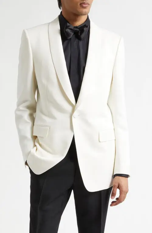 TOM FORD Wool & Silk Faille Dinner Jacket - White