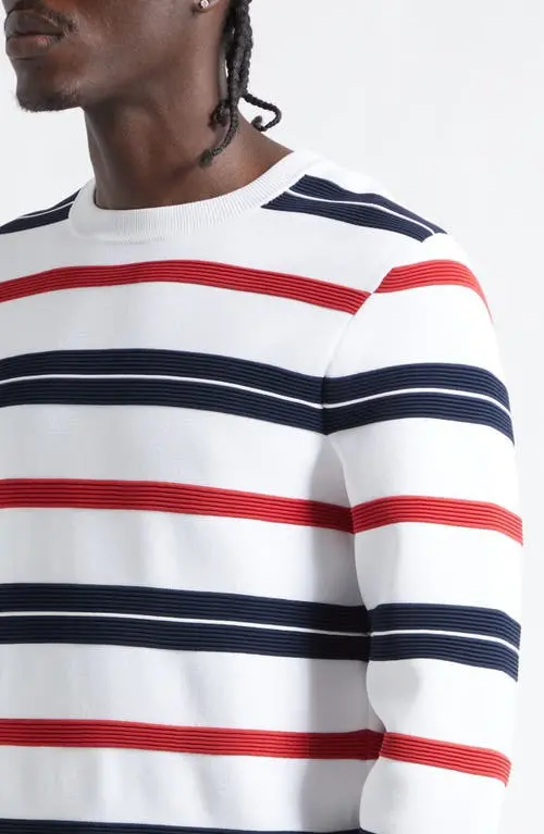 Thom Browne Variegated Rep Stripe Ottoman Stitch Sweatshirt