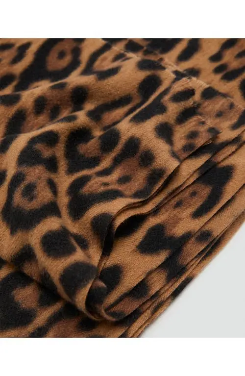 Mango Leopard Print Scarf