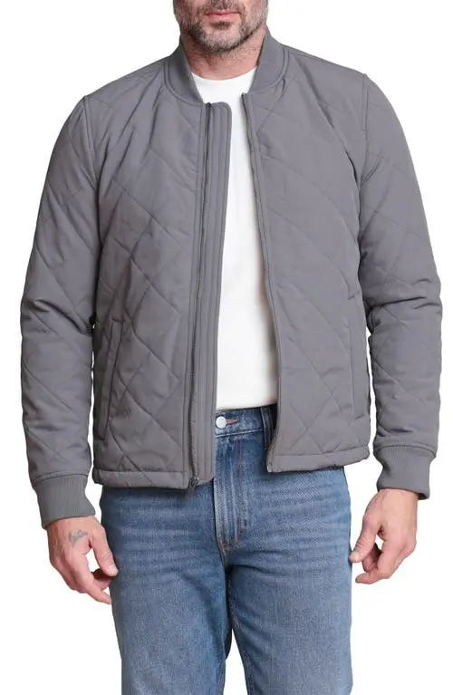 Bagatelle Quilted Bomber Jacket - Charcoal