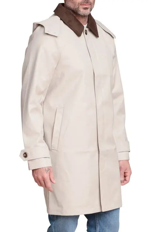 Bagatelle Combo Collar Mac Coat With Detachable Hood - Khaki