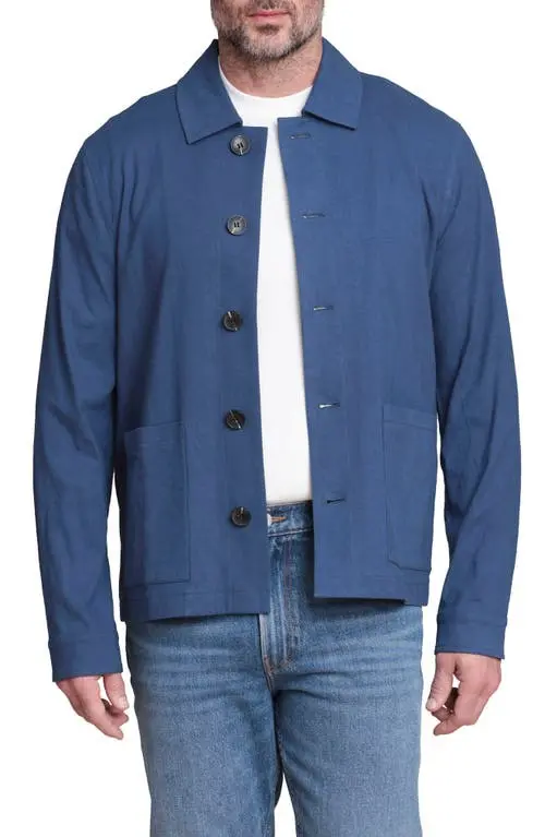Bagatelle Relaxed Fit Linen & Cotton Work Jacket - Indigo