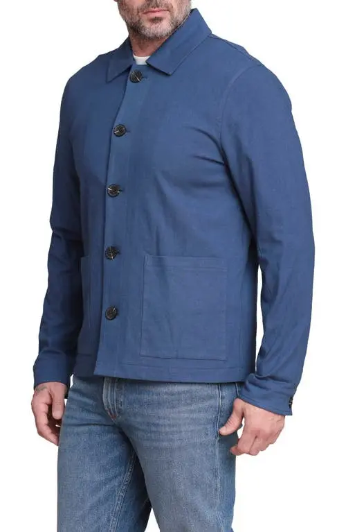 Bagatelle Relaxed Fit Linen & Cotton Work Jacket - Indigo