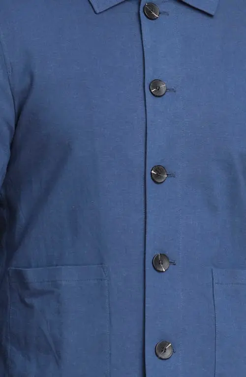 Bagatelle Relaxed Fit Linen & Cotton Work Jacket - Indigo
