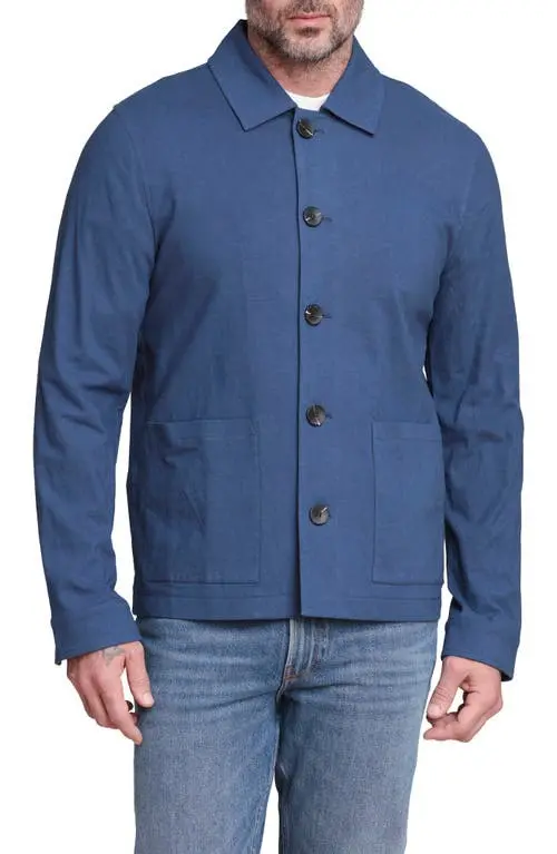 Bagatelle Relaxed Fit Linen & Cotton Work Jacket - Indigo