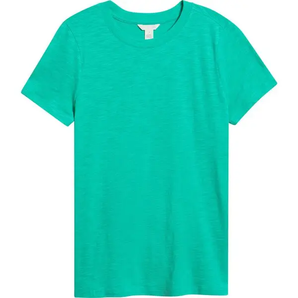 Caslon Cotton Blend Crewneck T-shirt - Green Ease