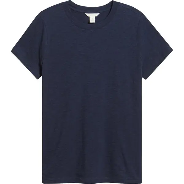 Caslon Cotton Blend Crewneck T-shirt - Navy Still