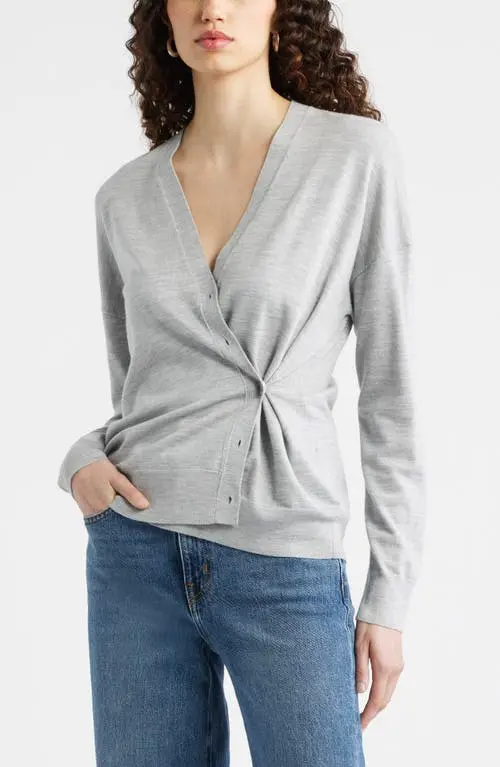 Nordstrom Lightweight Wool Blend Cardigan - Grey Heather