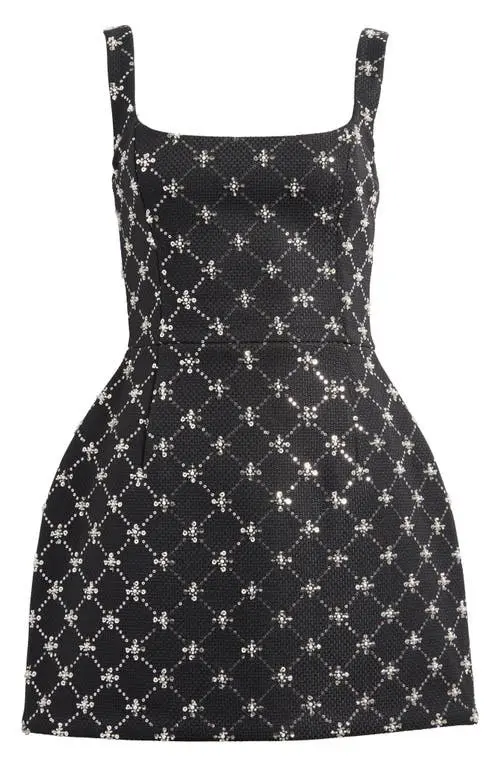 NADINE MERABI Sofia Sequin Embellished Cocktail Dress - Black