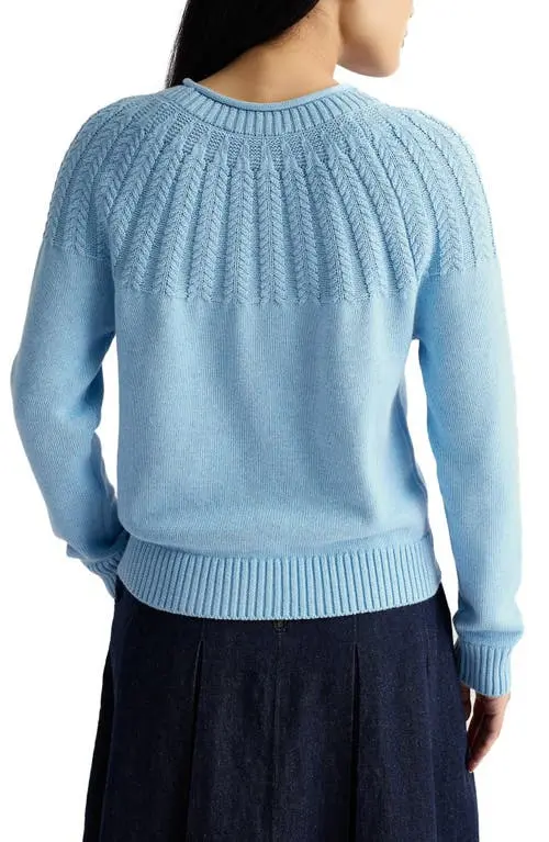 SEASALT CORNWALL Organic Cotton Crewneck Sweater - Spring Sky