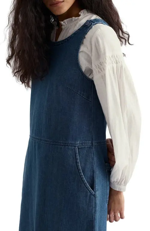 SEASALT CORNWALL Salt Weave Denim Pinafore Dress