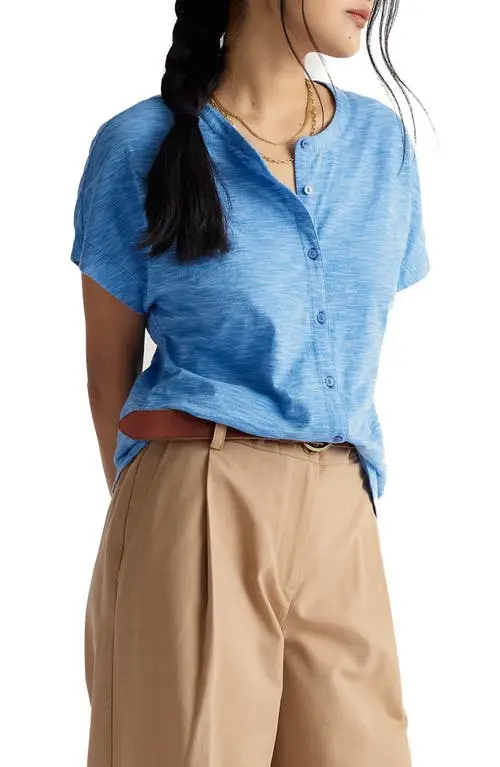 SEASALT CORNWALL Organic Cotton Knit Button-up Shirt