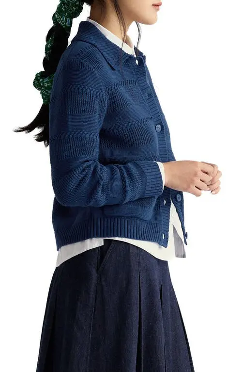 SEASALT CORNWALL Nut Lane Collared Organic Cotton Cardigan