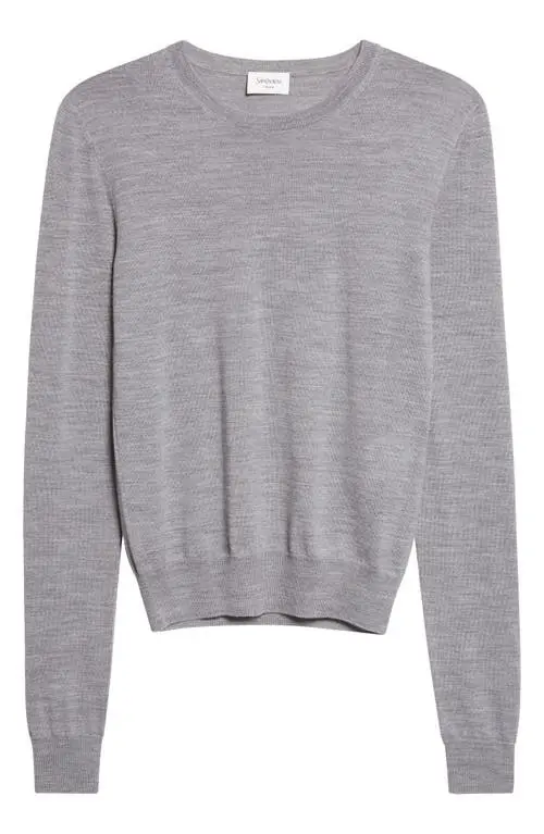 Saint Laurent Cashmere Wool Sweater - Gris Chine
