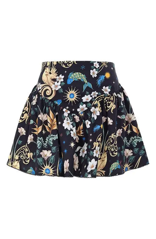 Agua Bendita Violet Solstice Cotton Cover-up Miniskirt