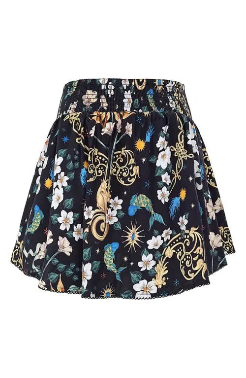 Agua Bendita Violet Solstice Cotton Cover-up Miniskirt