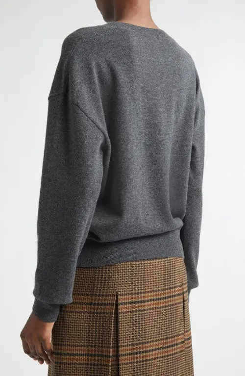 Saint Laurent Cashmere Crewneck Sweater - Gris/chine/moyen
