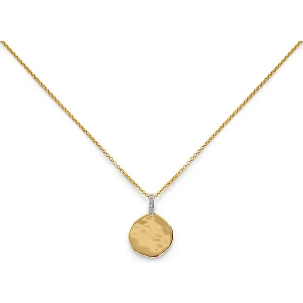 Monica Vinader Pavé Diamond Coin Pendant Necklace - 18k Gold Vermeil/diamond