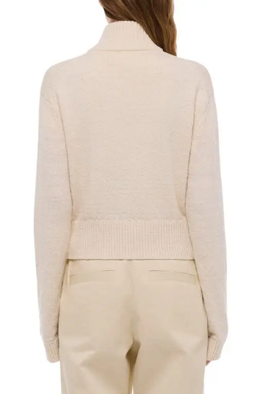 Helmut Lang Wool & Cotton Blend Slub Turtleneck Sweater