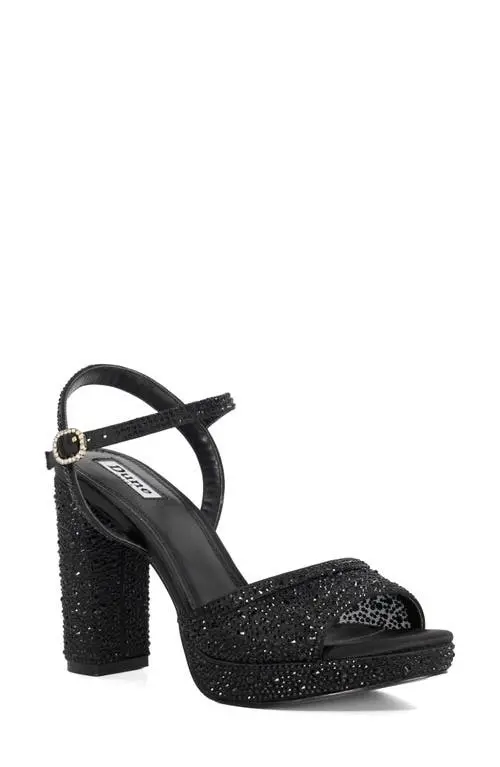 Dune London Mesmerizing Ankle Strap Platform Sandal - Black