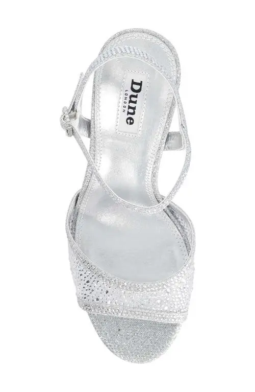 Dune London Ankle Strap Platform Sandal - Silver