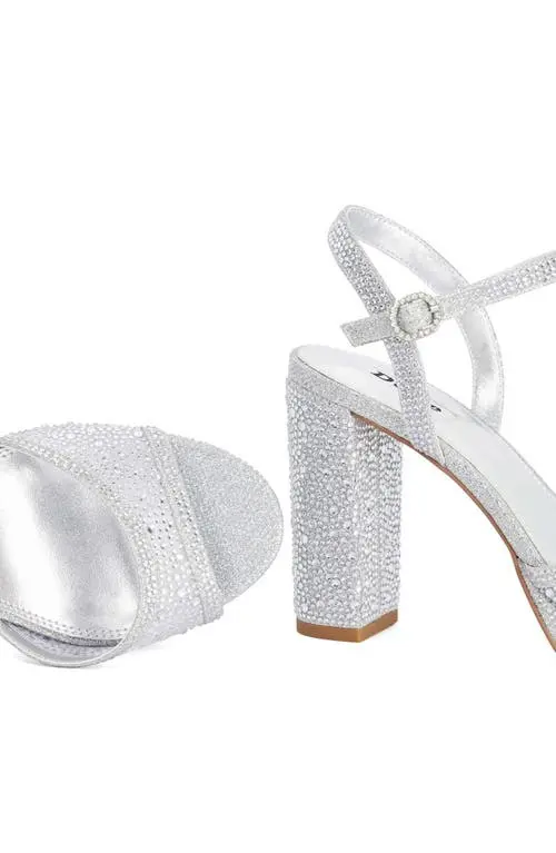 Dune London Ankle Strap Platform Sandal - Silver