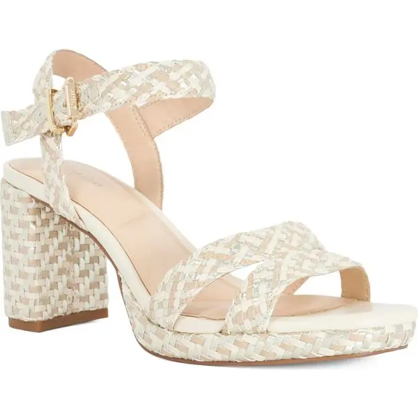 Dune London Ankle Strap Platform Sandals - Beige Multi
