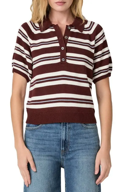 Paige Polo Sweater - Garnet Multi