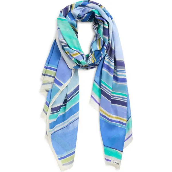 Echo Painted Stripe Scarf - Chambray