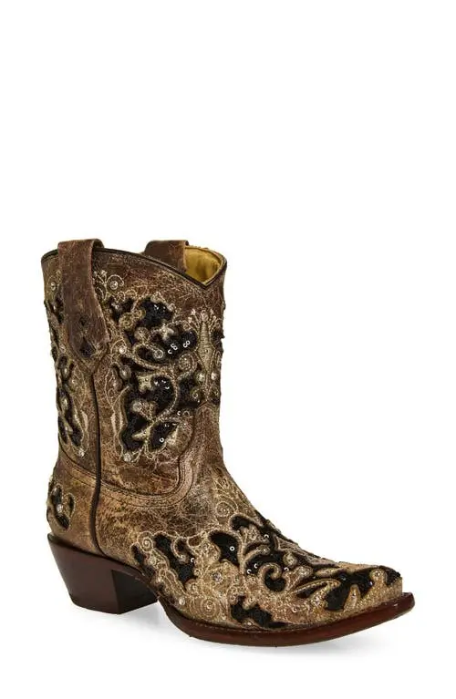 CORRAL Embellished Western Boot - Brown