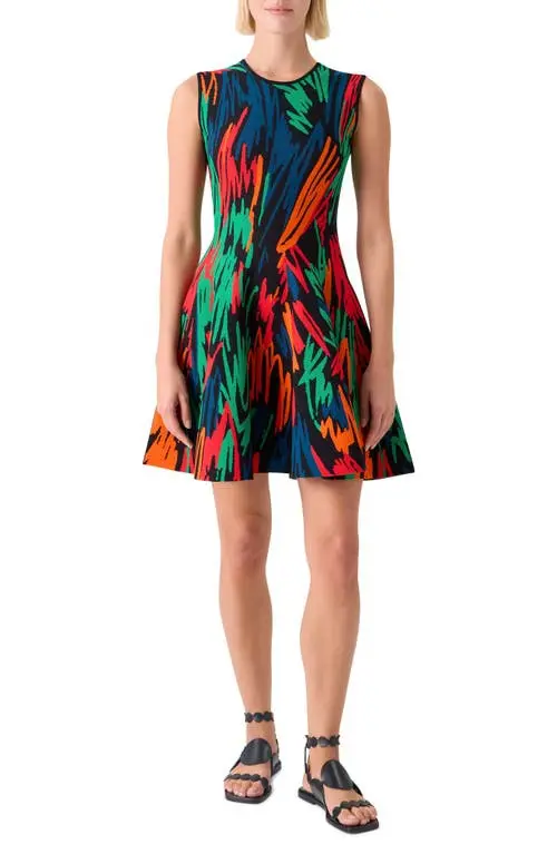 Akris Scribble Jacquard Fit & Flare Dress