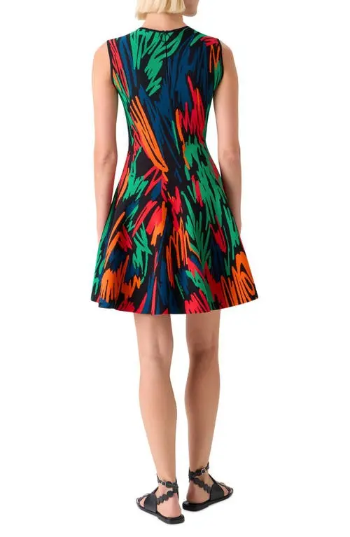 Akris Scribble Jacquard Fit & Flare Dress