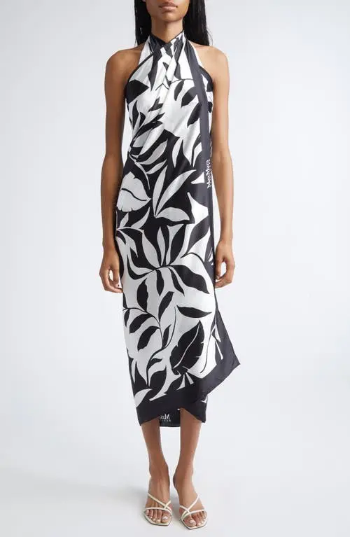 Max Mara Beachwear Foam Print Silk Sarong