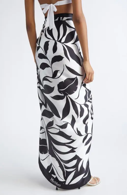 Max Mara Beachwear Foam Print Silk Sarong
