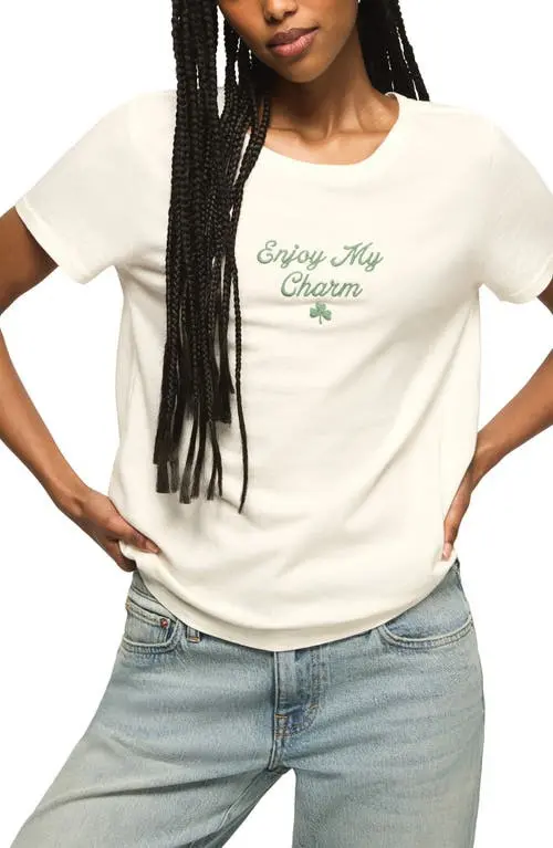 Lucky Brand Enjoy My Charm T-shirt - Gardenia
