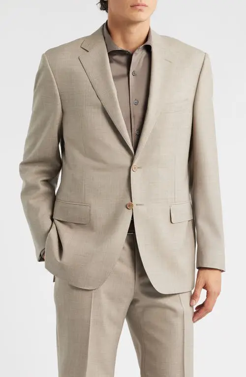 Canali Siena Regular Fit Solid Tan Wool Suit