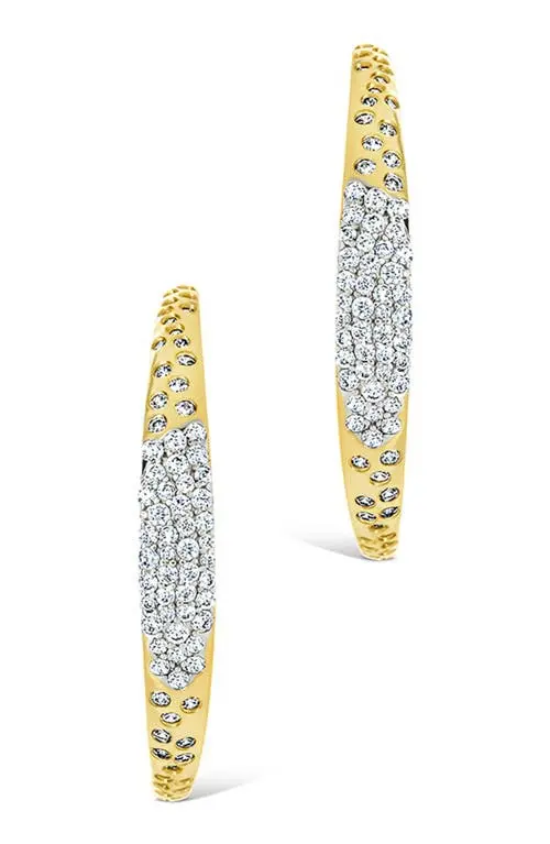 Sterling Forever Cherise Pavé Cubic Zirconia Hoop Earrings