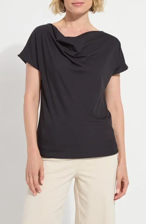 Lyssé Ensley Cowl Neck Top - Black