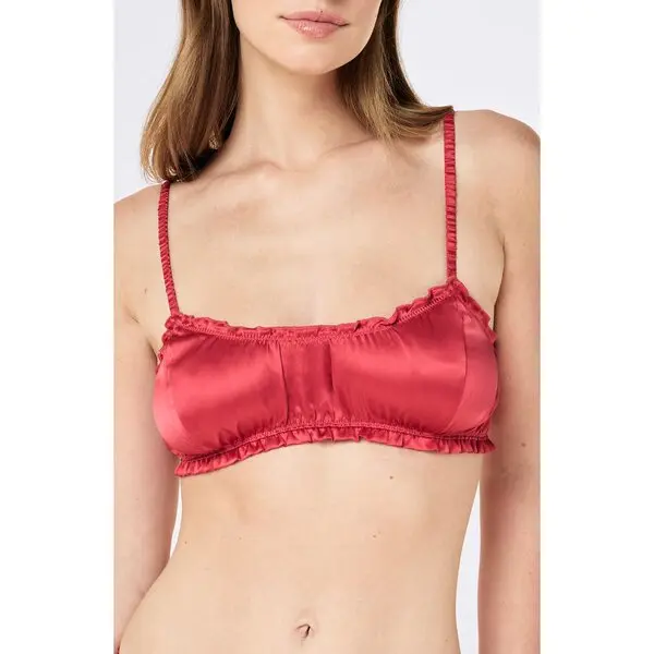PAPINELLE Audrey Mulberry Silk Bralette - Amour Rose