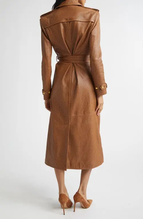 L'Agence Baylee Perforated Leather Trench Coat