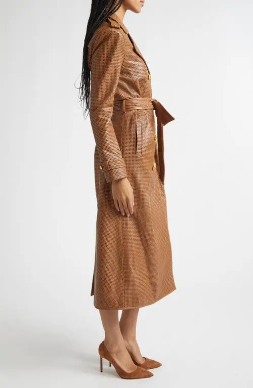 L'Agence Baylee Perforated Leather Trench Coat