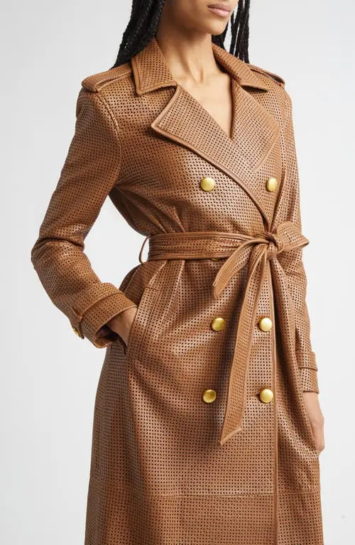L'Agence Baylee Perforated Leather Trench Coat