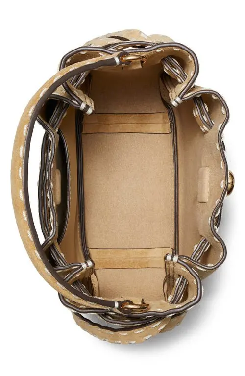 Tory Burch Mini Romy Suede Bucket Bag - Butter