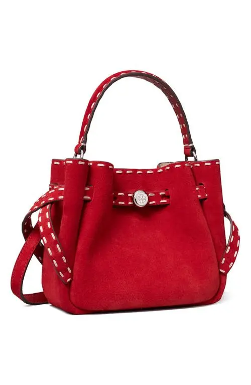 Tory Burch Mini Romy Suede Bucket Bag - Red