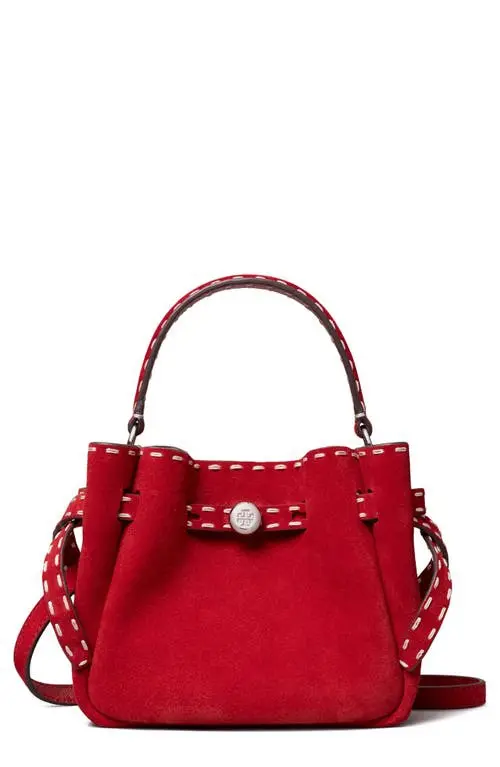 Tory Burch Mini Romy Suede Bucket Bag - Red