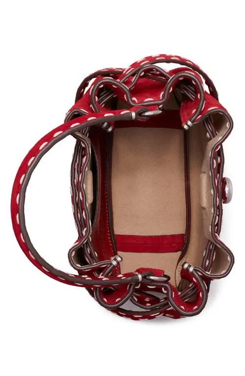 Tory Burch Mini Romy Suede Bucket Bag - Red