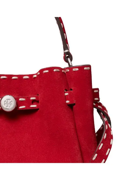 Tory Burch Mini Romy Suede Bucket Bag - Red